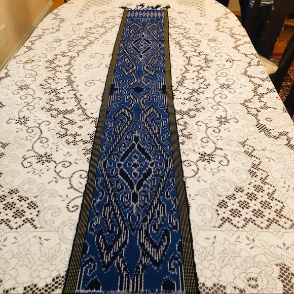 Kitchen | Indonesian Block Print Ikat Table Runner Nwt | Poshmark
